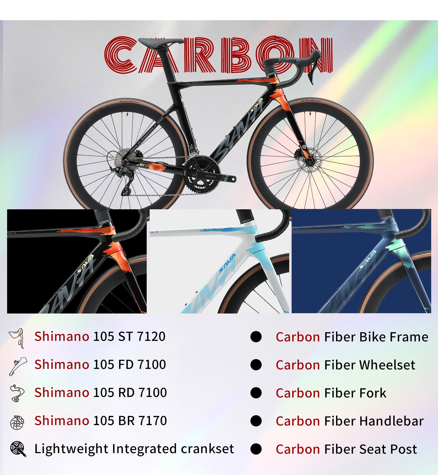 SAVA AK105 Carbon Racing Bike 105 R7120 – SAVA Carbon Bike