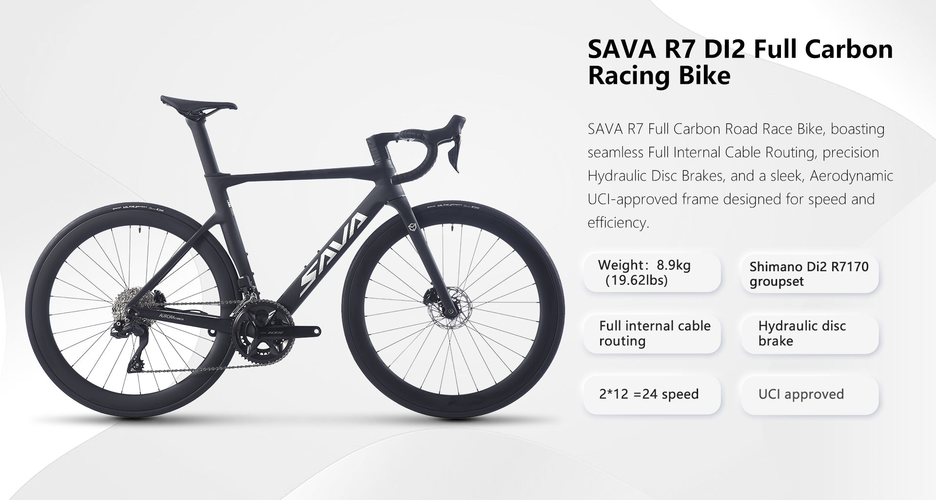 Aurora R7 Shimano 105 Di2 Carbon Road Bike – SAVA Carbon Bike