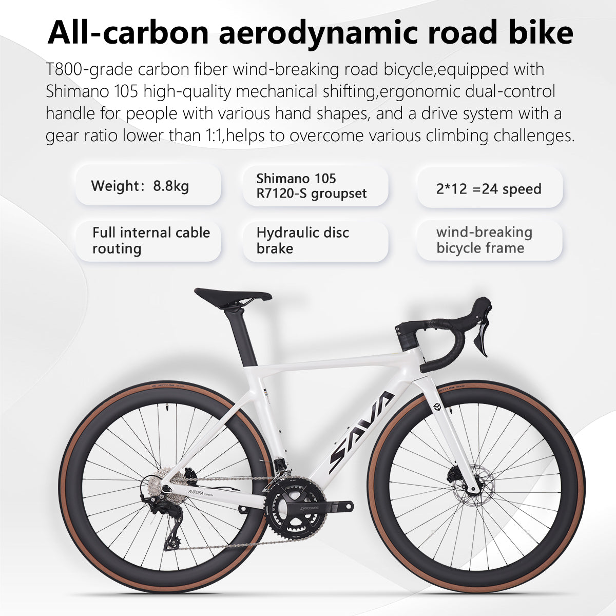 Cheapest Full Carbon Bike|Shimano 105 R7120 24Speed|SAVA Aurora 7.2 ...